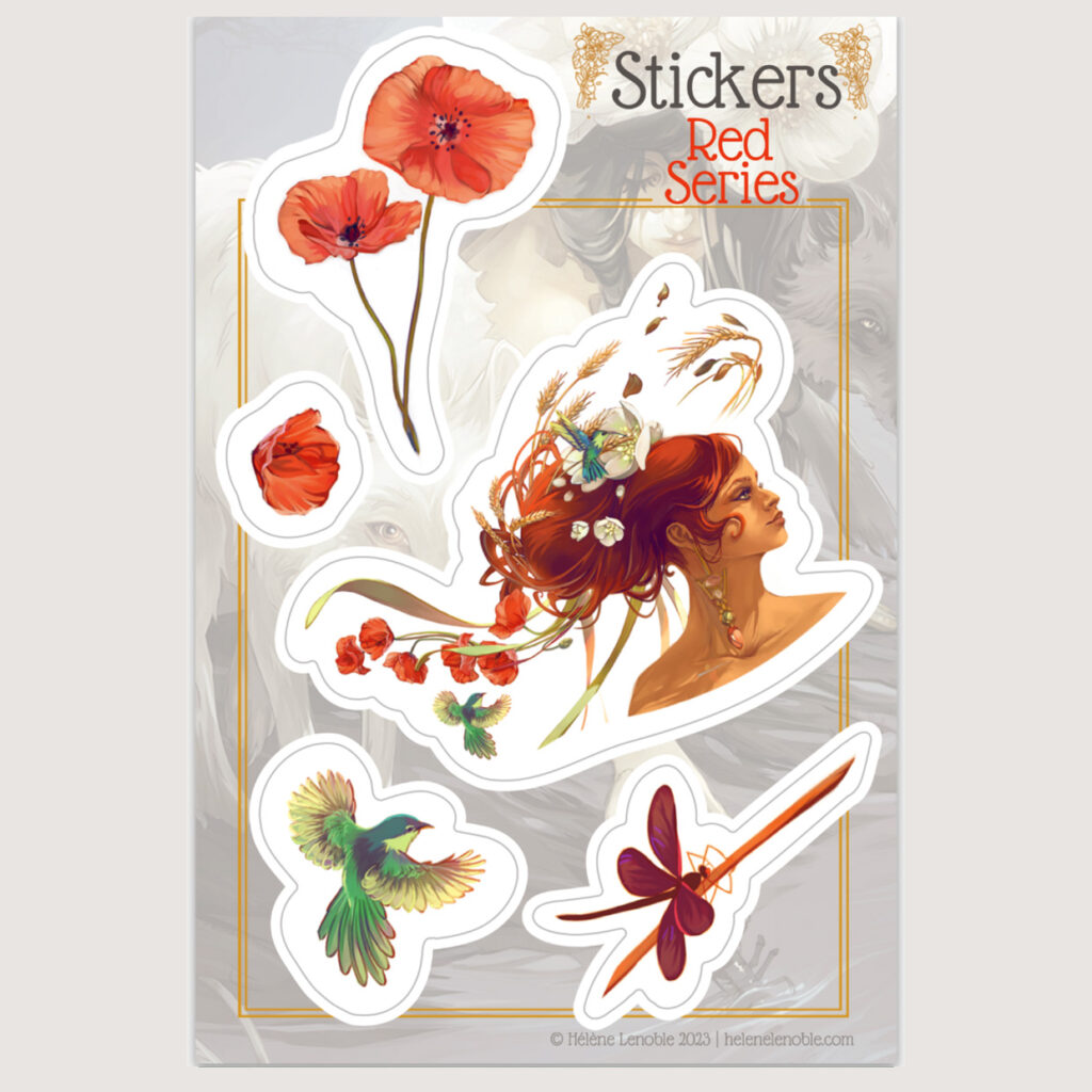 Feuille de stickers Red Series – Hélène Lenoble